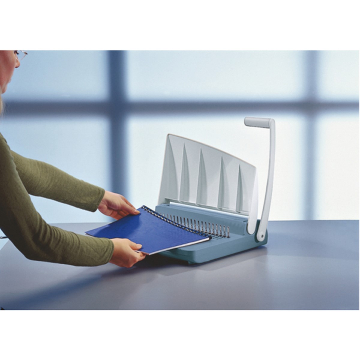 Leitz Spiralbindegerät comBIND 300, Silber/Blau (LE-13263)