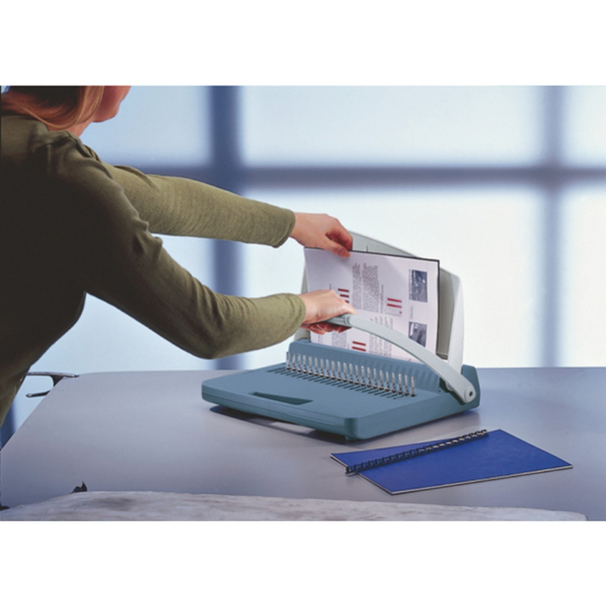 Leitz Spiralbindegerät comBIND 300, Silber/Blau (LE-13263)