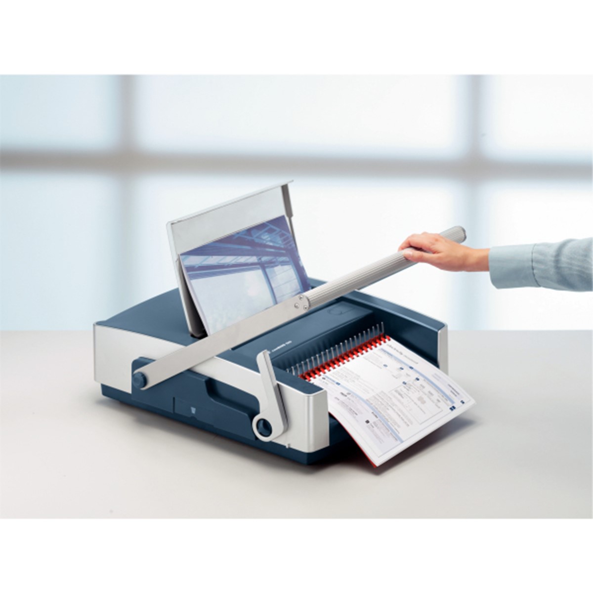 Leitz Spiralbindegerät comBIND 500, Silber/Blau (7302-00-00)