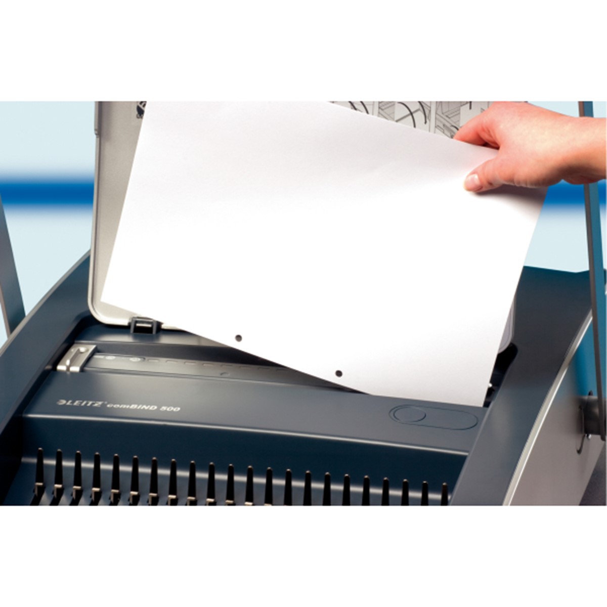 Leitz Spiralbindegerät comBIND 500, Silber/Blau (7302-00-00)